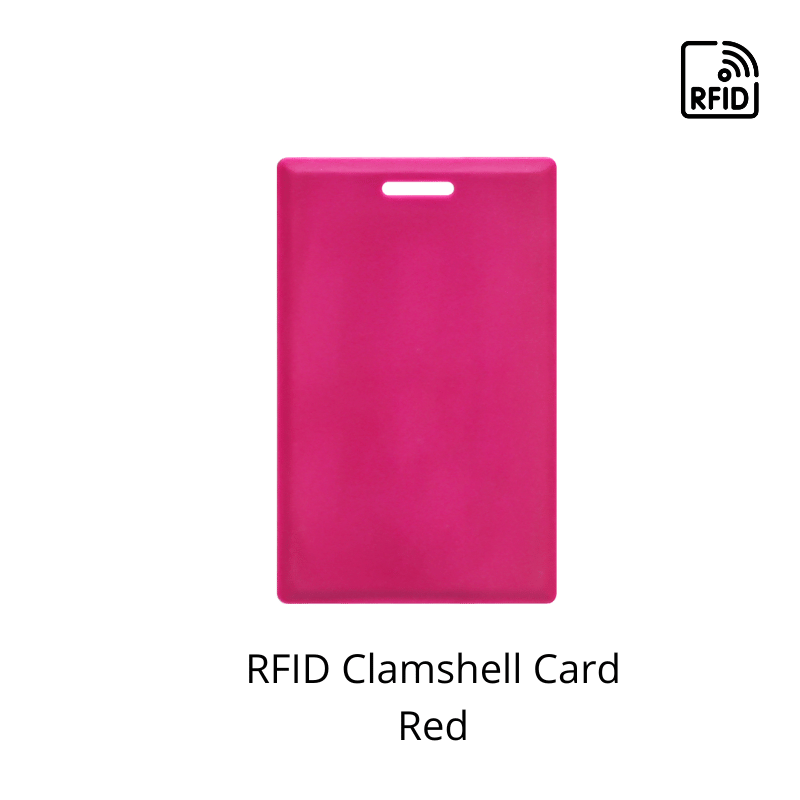 RFID Clamshell Card T5577 125KHz - Red Color - Card Cube RFID Group