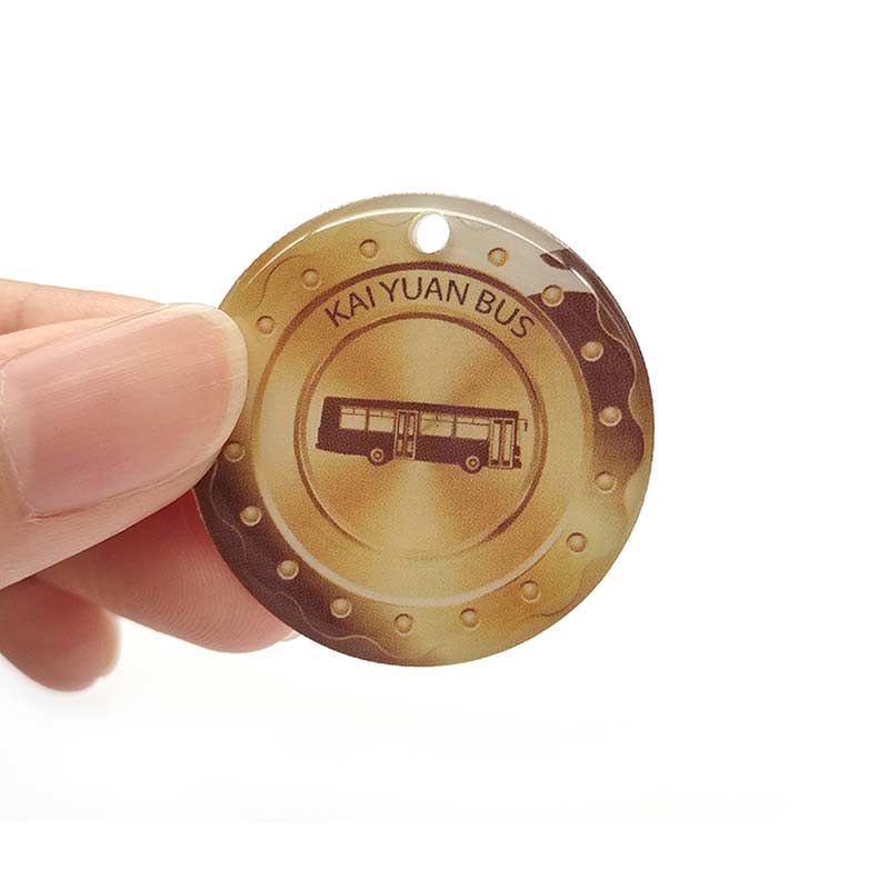 Custom RFID Epoxy Round Tag Key Tag with Hole - Cardcube
